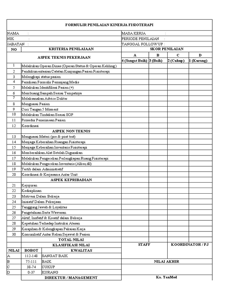 Formulir Penilaian | PDF