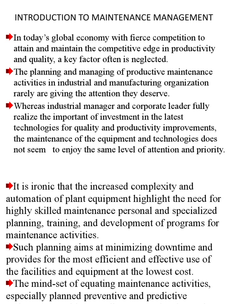 EIE 512 - 11 (Introduction To Maintenance Management) | PDF | Economies | Business