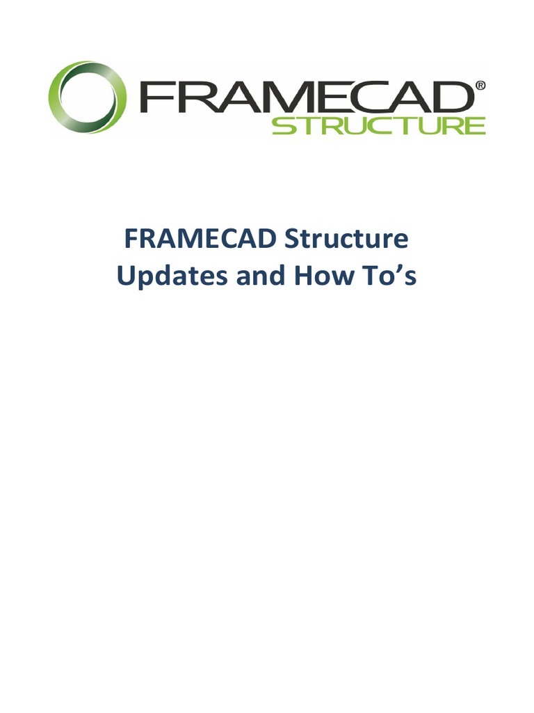 FRAMECAD Structure Updates and How To's | PDF | Truss | 3 D Computer ...