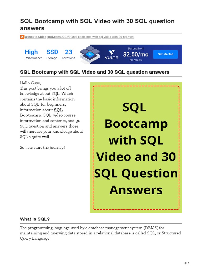 30 Sql Question Answers Pdf Databases Microsoft Sql Server 7793