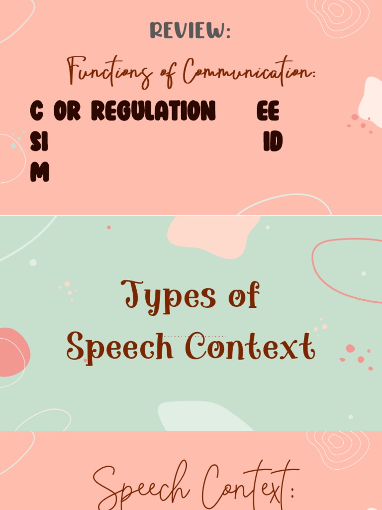 Types of Speech Context and Styles | PDF | Communication ...