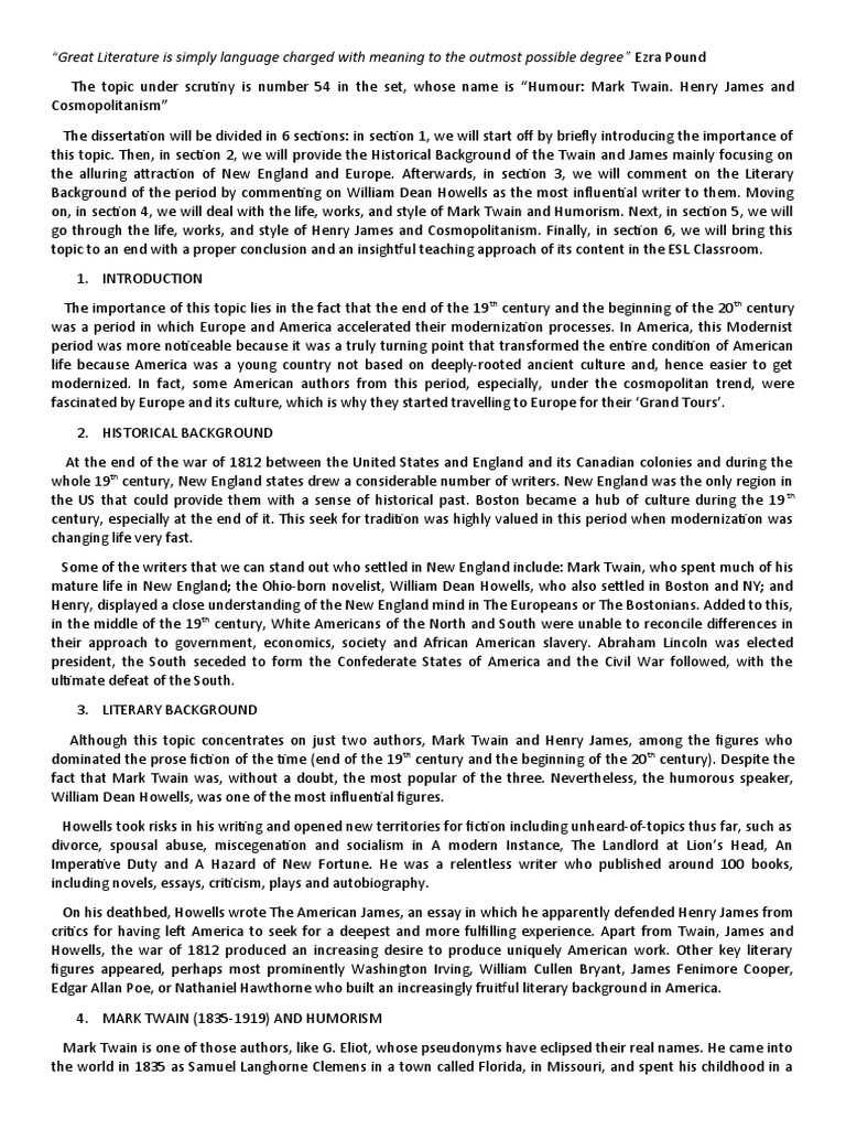Unit 57 | PDF | Mark Twain | Henry James