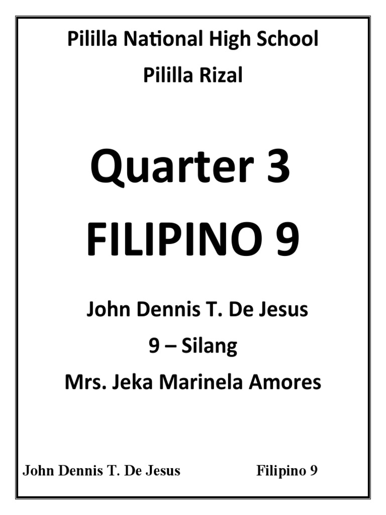 JD-Pililla National High School | PDF