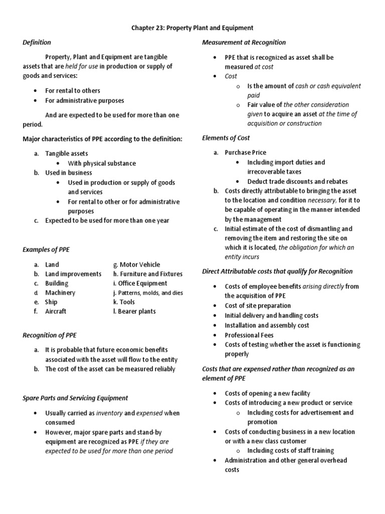 Understanding Property Plant and Equipment | PDF | Depreciation | Fair ...
