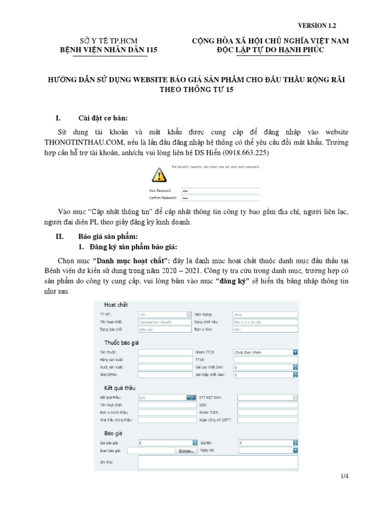 Huong Dan Bao Gia Bvnd115 v1.2 | PDF