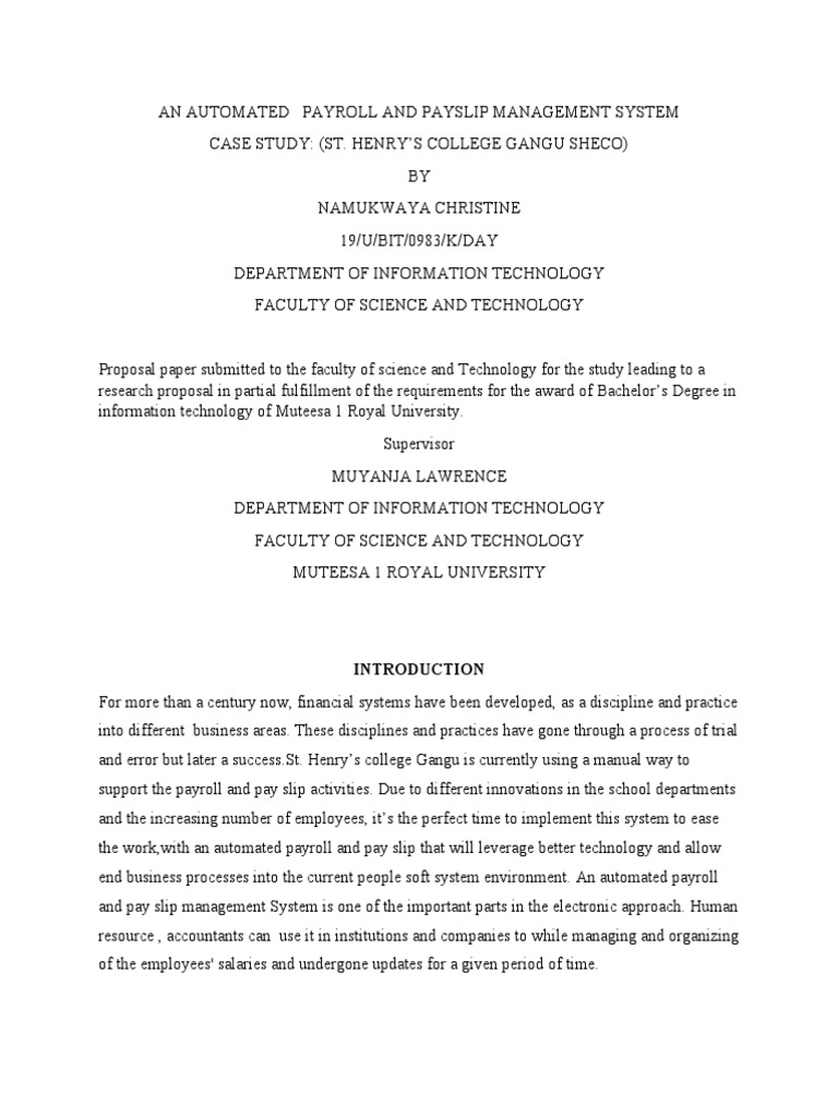 An Automated Employee Payroll Management System | PDF | Payroll ...