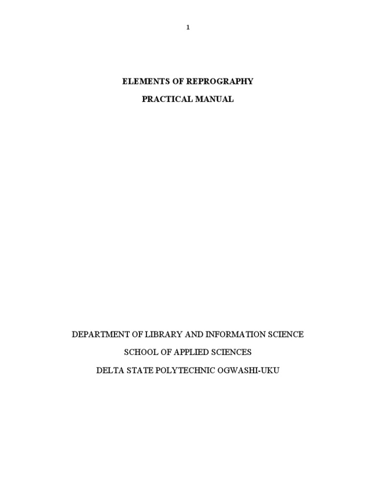 Reprography Manual | PDF | Libraries | Science