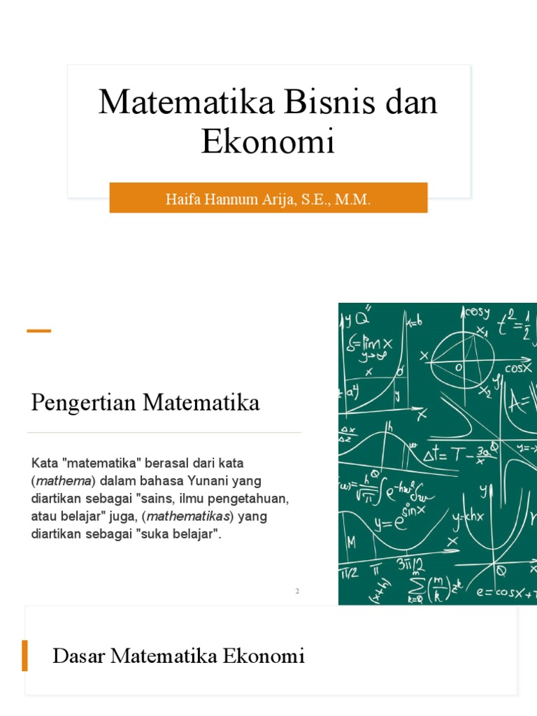 Matematika Ekonomi Dan Bisnis | PDF