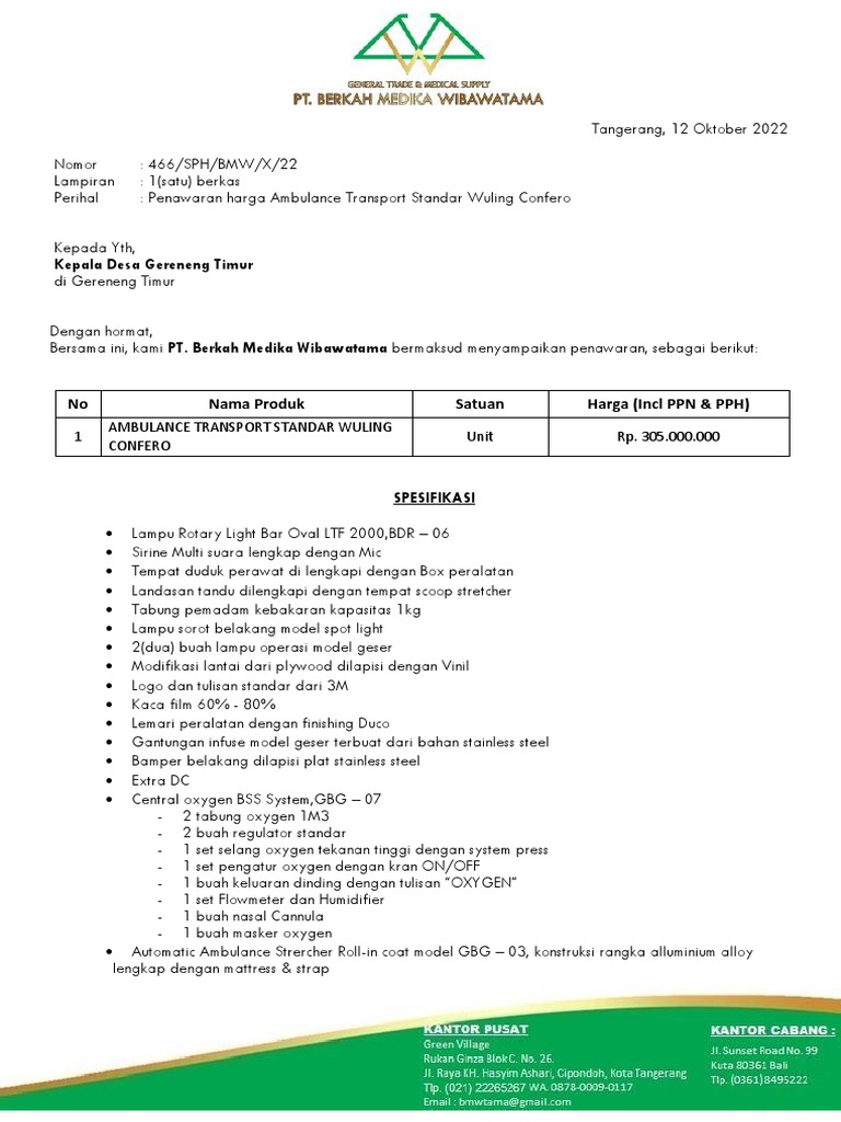 Affordable Standard Ambulance Offer for Gereneng Timur Village | PDF Affordable Standard Ambulance Offer for Gereneng Timur Village | PDF