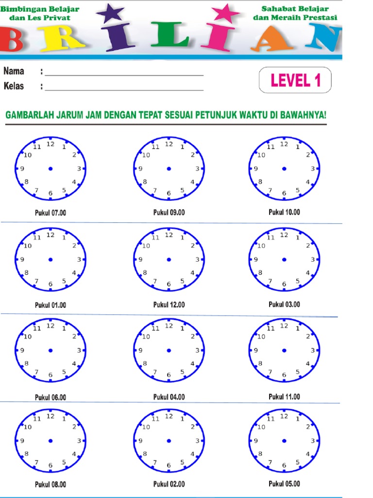 BELAJAR JAM Angka | PDF