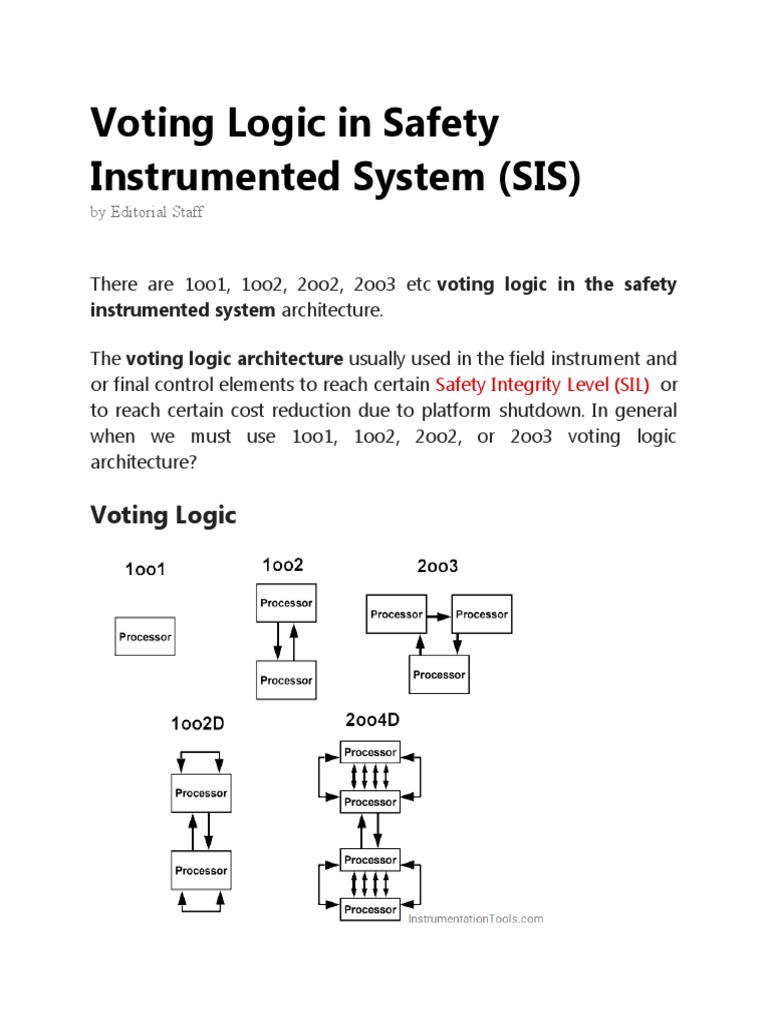 Voting Logic in Safety Instrumented System (SIS) | PDF | Risk | Systems ...