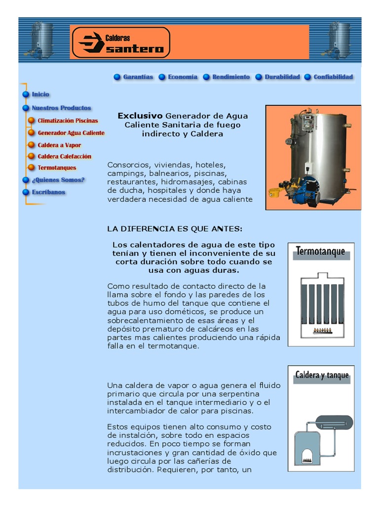 20-10-20 Calderas Santero - Generador Agua Caliente ATSOL | PDF ...