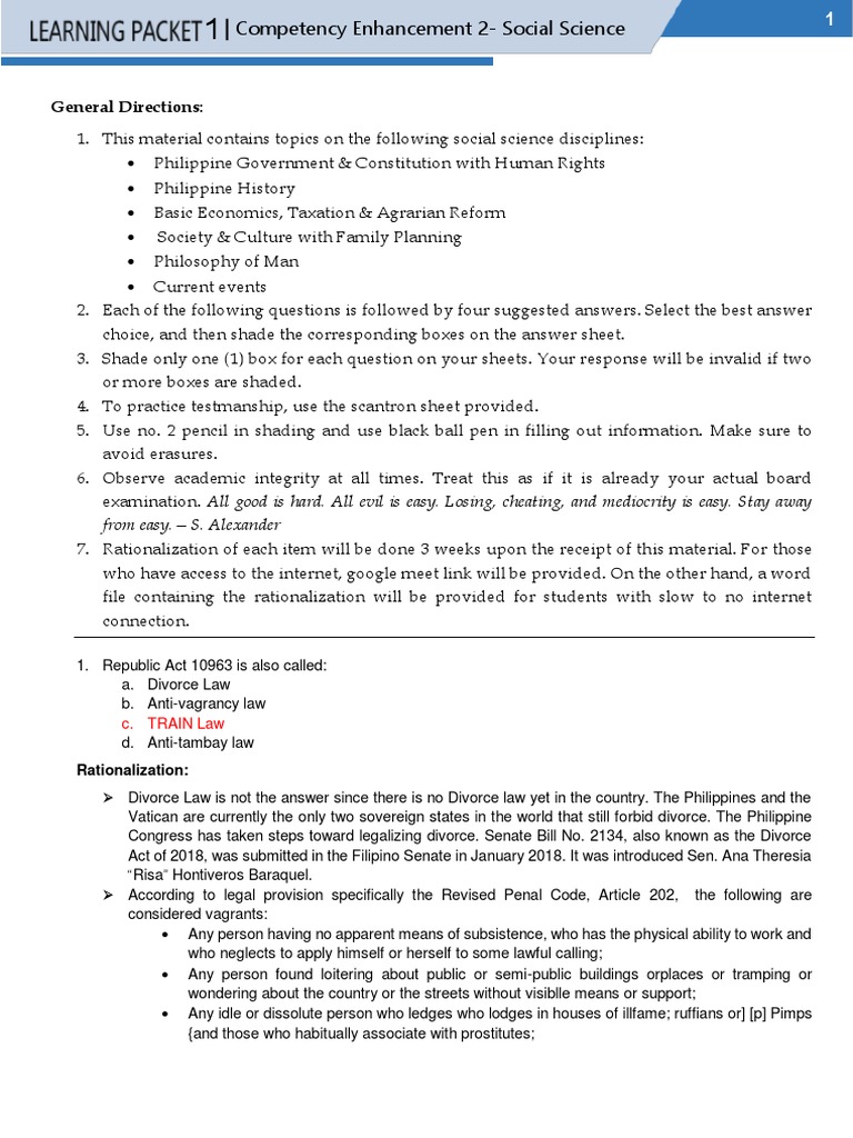 Pre Test 1 Rationalization | PDF