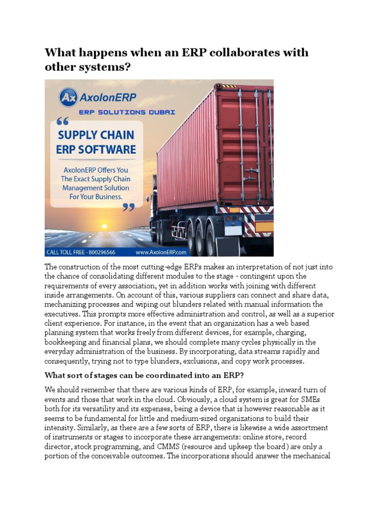 What Happens When An ERP Collaborates With Other Systems | PDF ...