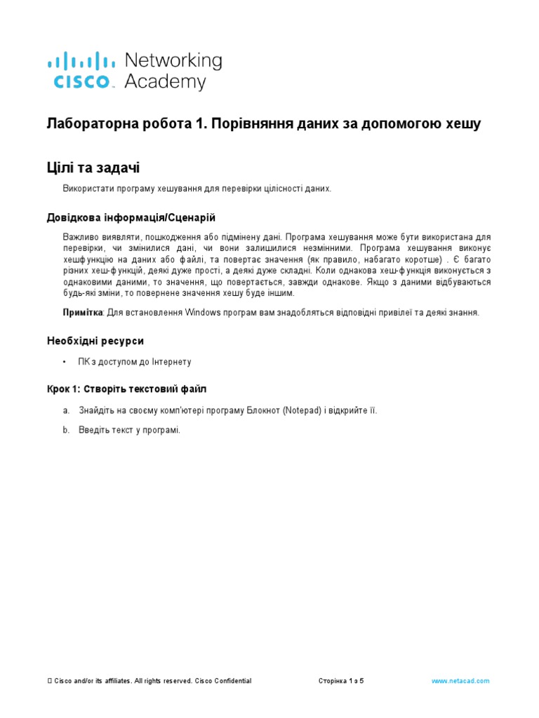 Lab 1 - Compare Data With A Hash | PDF