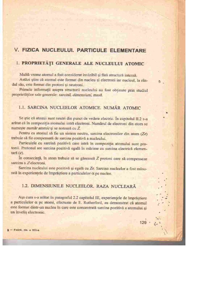Fizica Nucleului Particule Elementare | PDF