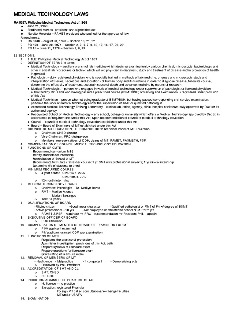 MT Laws | PDF | Medicine | Pathology