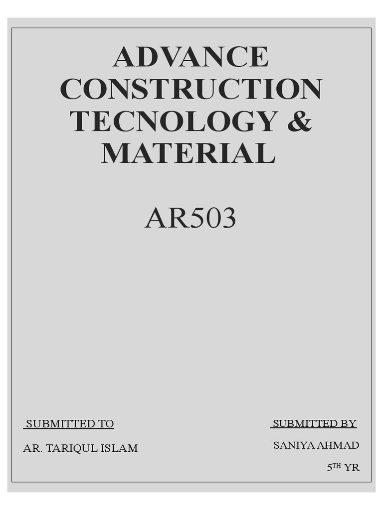 Advance Construction Tecnology & Material | PDF | Green Building ...