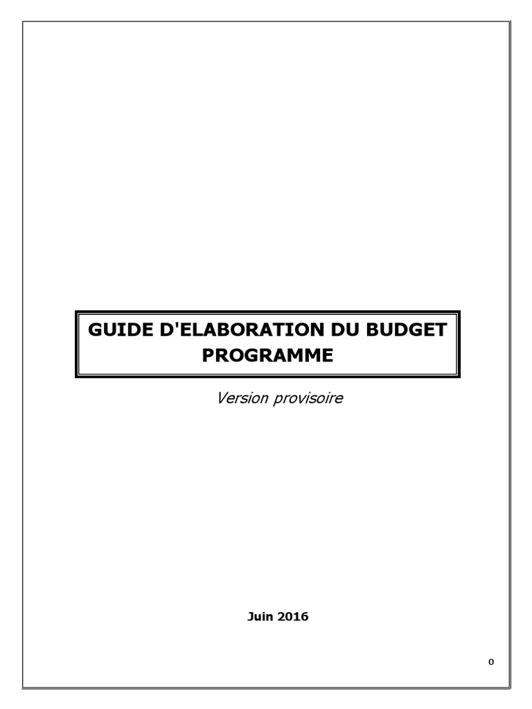 Guide Budget Programme | PDF