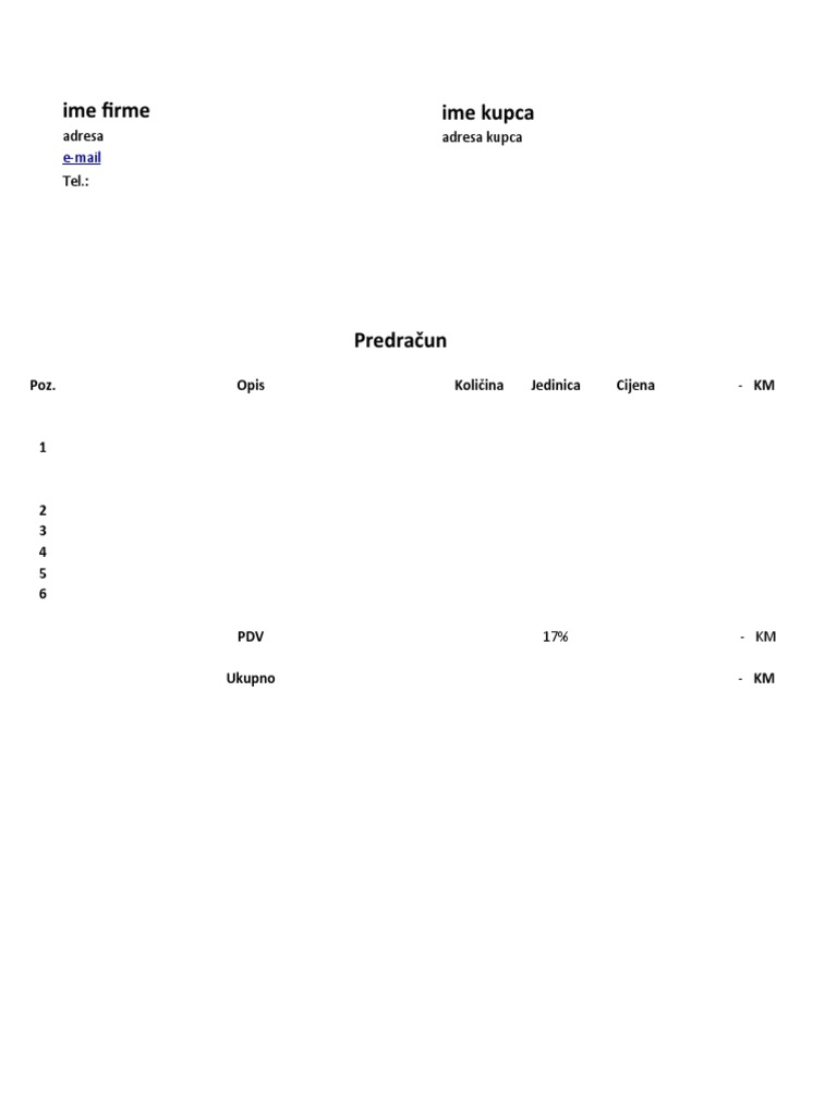 ponuda primjer | PDF