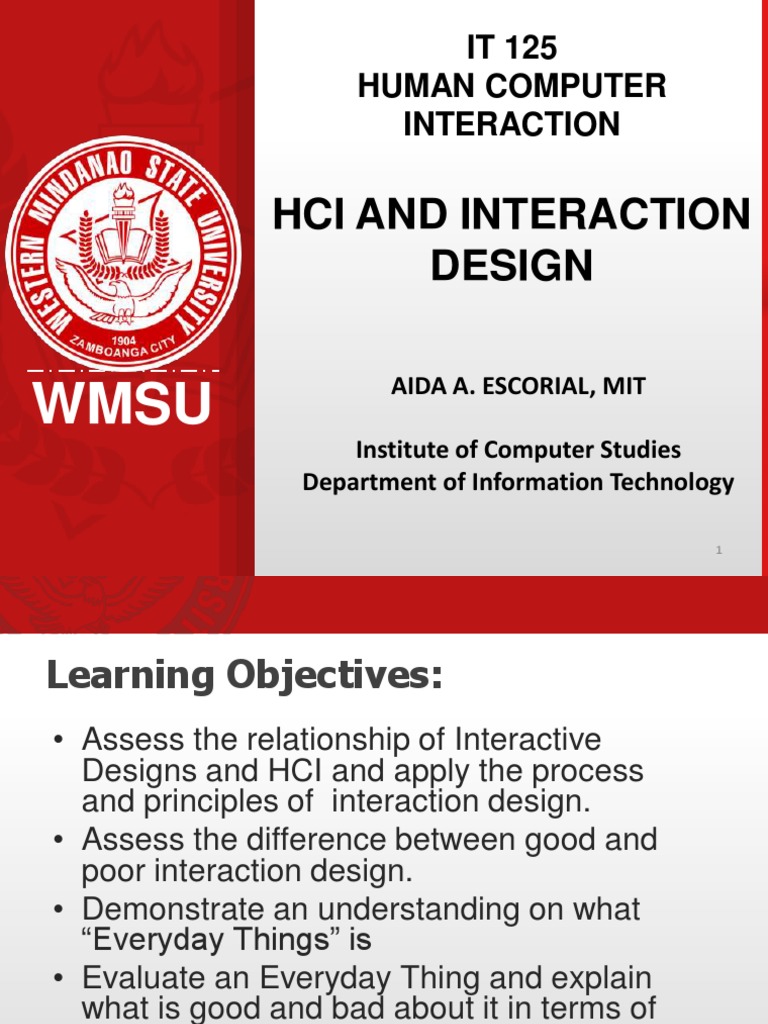 Lecture2 - HCI and Interaction Design | PDF | Usability | Human–Computer Interaction