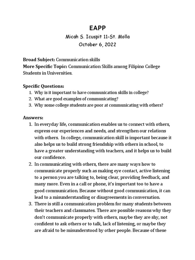 EAPP (1) | PDF | Communication | Behavioural Sciences