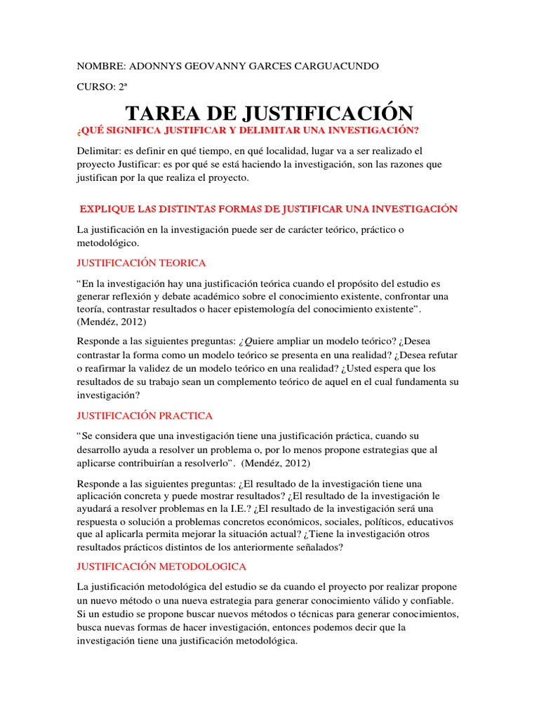 JUSTIFICACIÓN | PDF | Teoría | Conocimiento