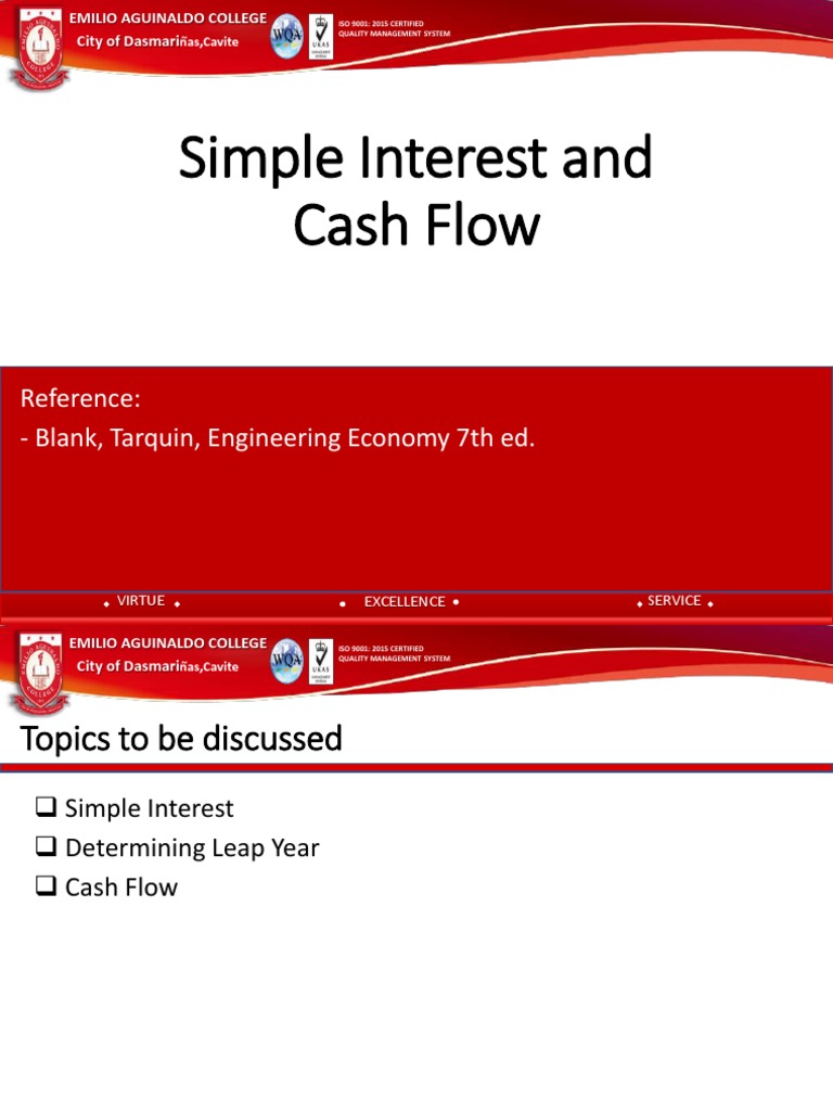 Simple Interest and Cash Flow Diagrams | PDF | Interest | Quality ...
