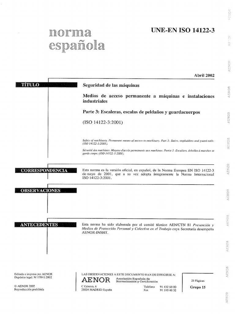 Une en Iso 14122 3 2002 | PDF