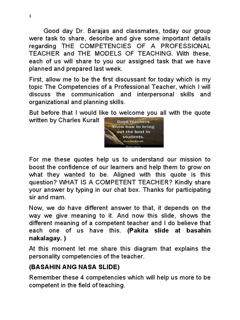 Script 2 Report | PDF | Teachers | Teaching Method