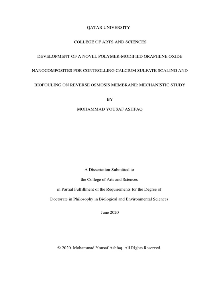 Mohammad Yousaf Ashfaq - OGS Approved Dessertation | PDF