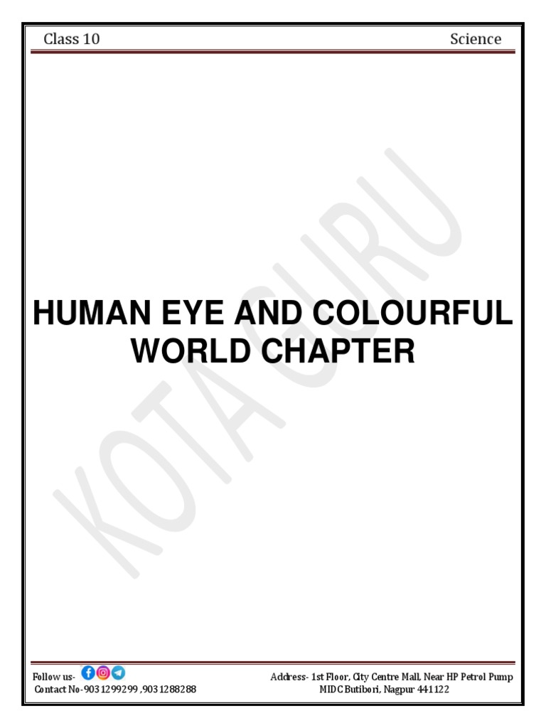 Chapter 11 Human Eye and Colourful World | PDF | Myopia | Eye