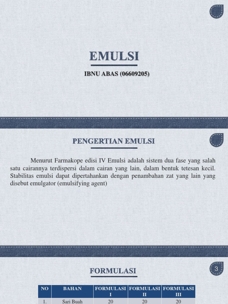 Ibnu Abas - Emulsi | PDF