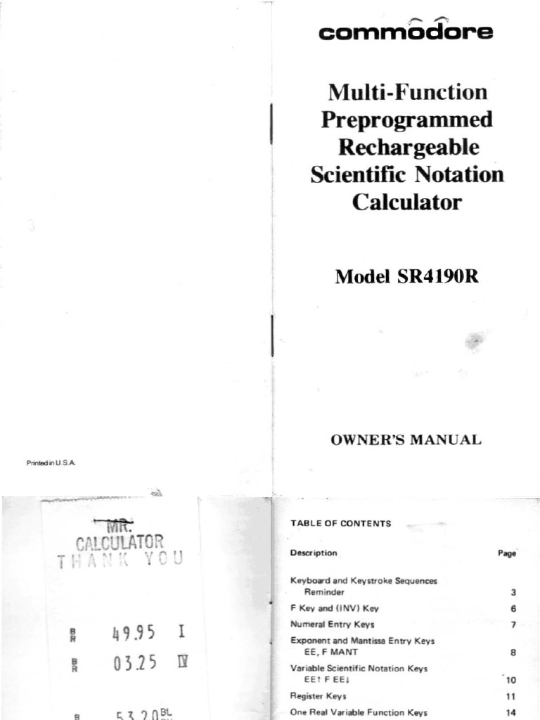 Commodore SR4190R | PDF