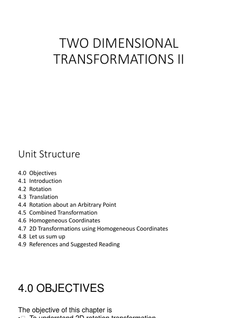 L4 - II Computer Graphics | PDF | 2 D Computer Graphics | Rotation