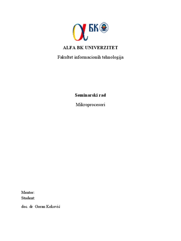 Seminarski Rad - PRIMER | PDF