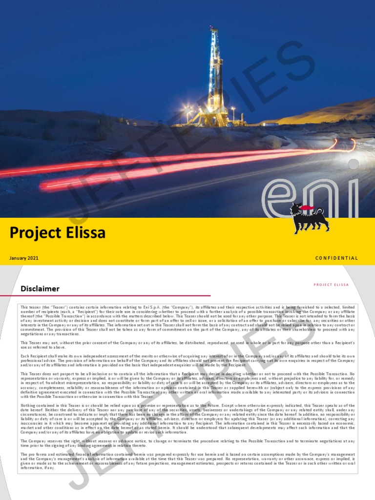 Project Elissa - Jefferies | PDF | Legal Liability | Misrepresentation