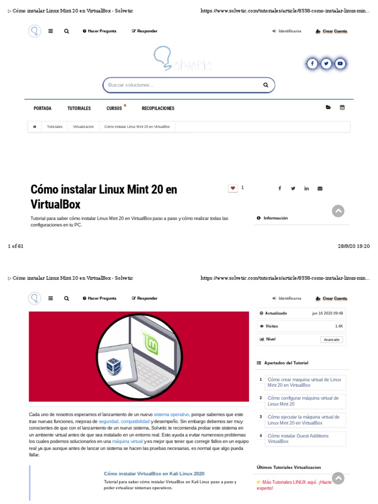 Instalacion Mint 20 en VirtualBox | PDF | Distribución de Linux | Disco duro
