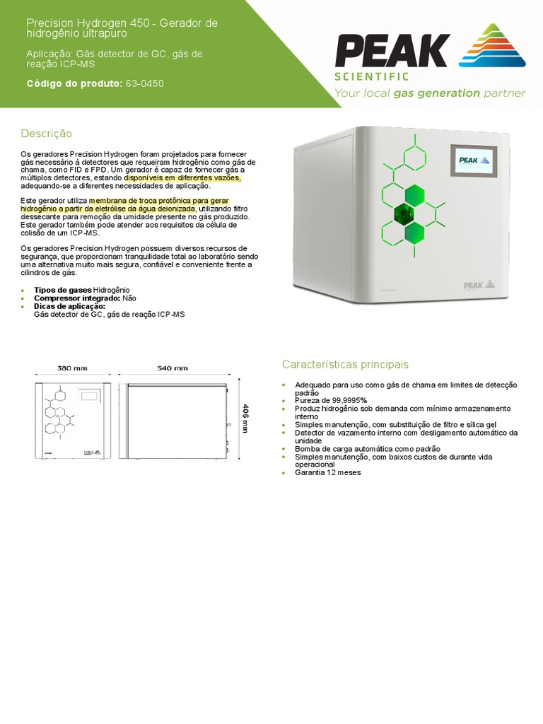 Precision Hydrogen 450 Hydrogen Gas Generator 20221907 1803 PT BR | PDF ...