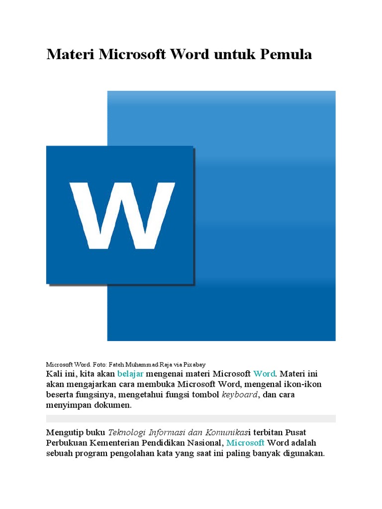 Materi Microsoft Word untuk Pemula | PDF | Ilmu Sosial