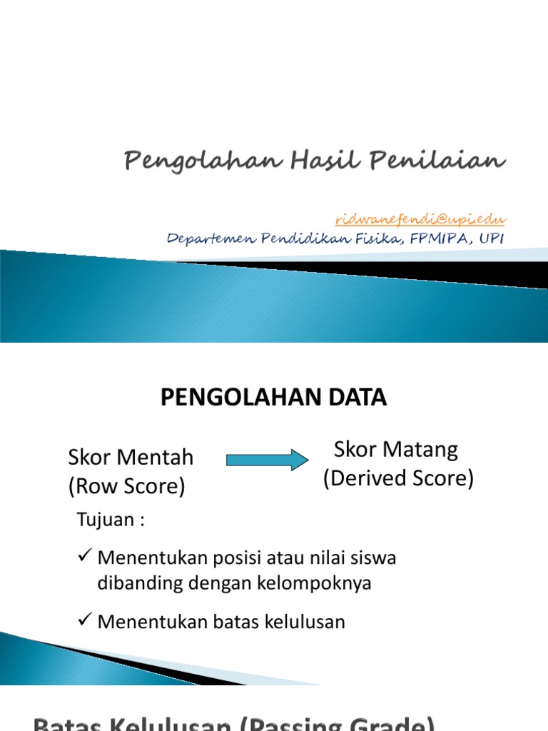 P14-Pengolahan Hasil Penilaian | PDF | Metode & Bahan Ajar