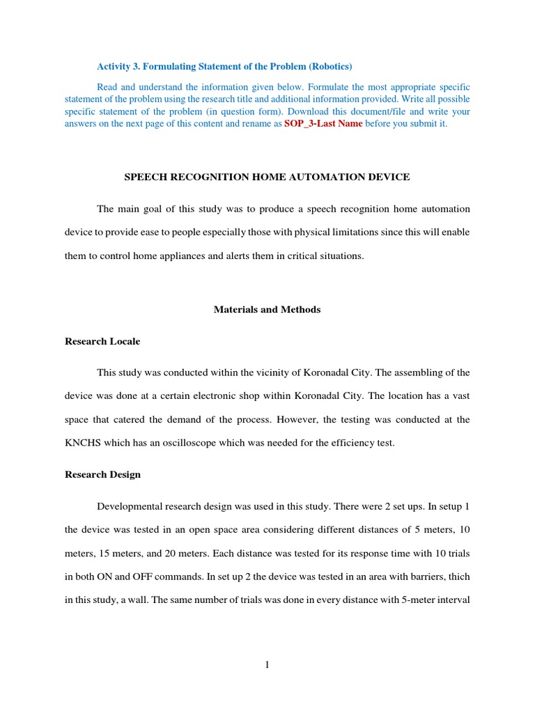 SOP 3-Barniego | Download Free PDF | Arduino | Speech Recognition