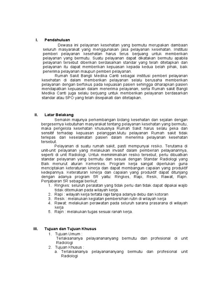 PROGRAM KERJA Radiologi 2022 New | PDF