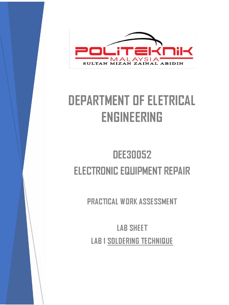 Labsheet 1 Soldering Technique Pdf Soldering Solder 