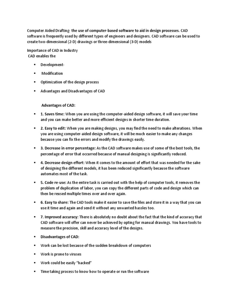 Intro Computer Aided Drafting | PDF | Computer Aided Design | 3 D ...