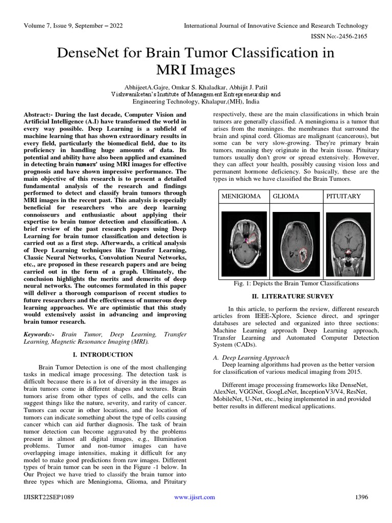 DenseNet For Brain Tumor Classification in MRI Images | PDF | Deep ...