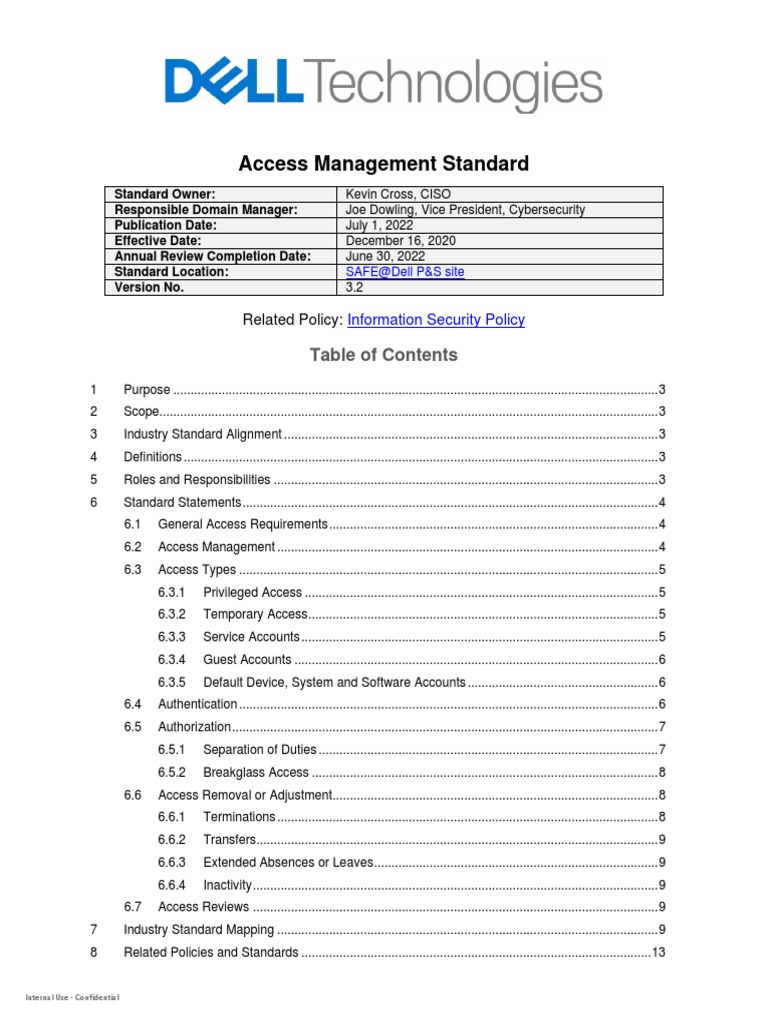 Access Management Standard | PDF | Password | Information Security