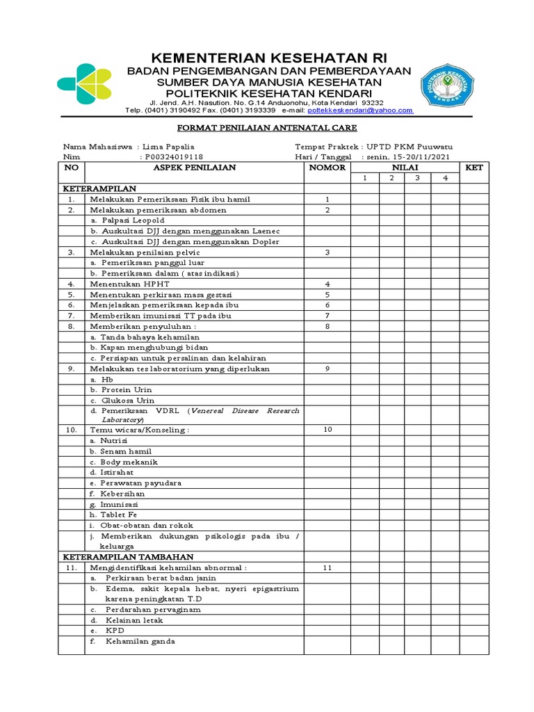 Format Penilaian Anc 4 | PDF