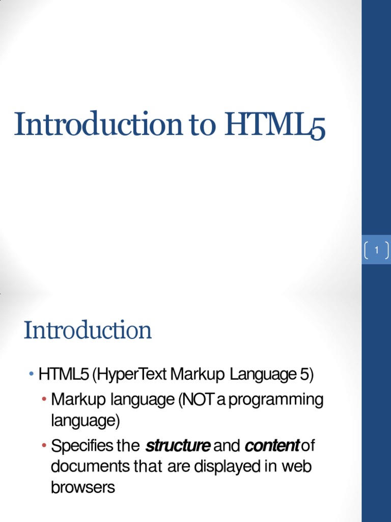 S1 Introduction To Html5 Pdf World Wide Web Internet And Web