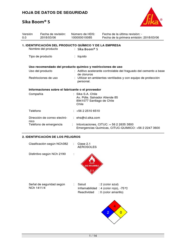 Sika Boom S | PDF | Alergia | Contaminación